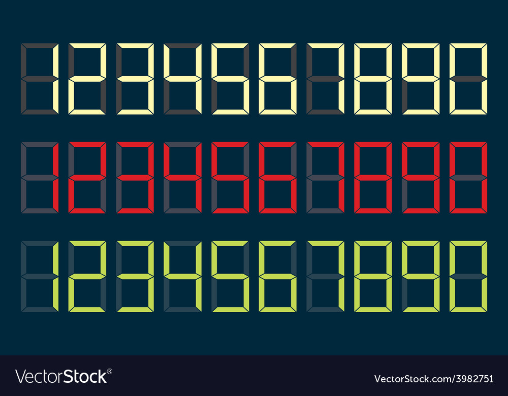 Digital numbers Royalty Free Vector Image - VectorStock
