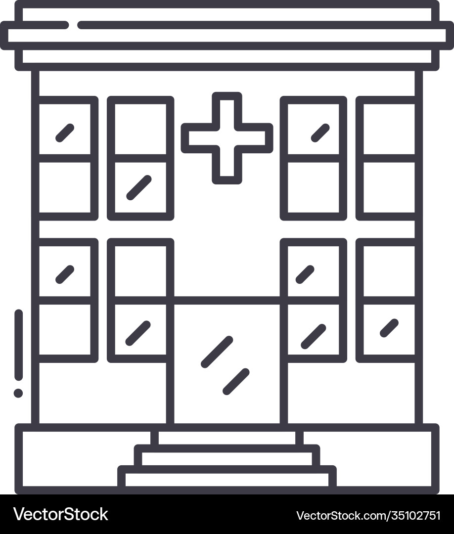 Health center icon linear isolated Royalty Free Vector Image
