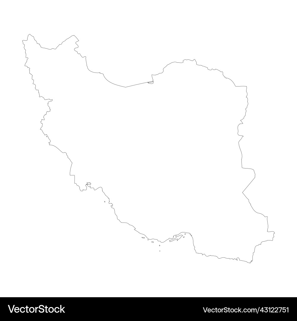 Iran country map outline Royalty Free Vector Image