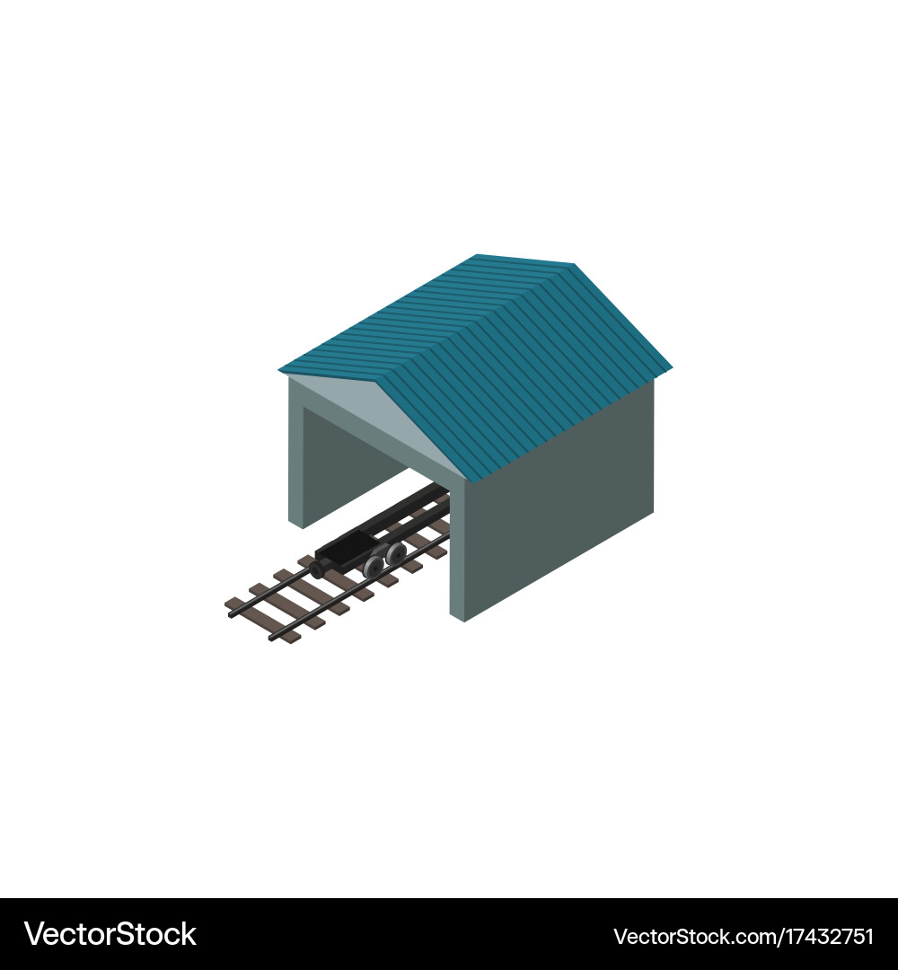 Isolated railroad stop isometric depot Royalty Free Vector