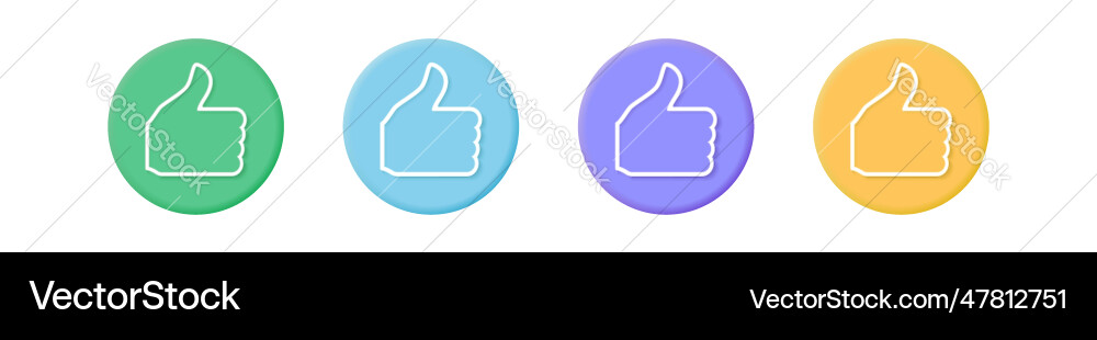 Like and dislike button red and green circle Vector Image