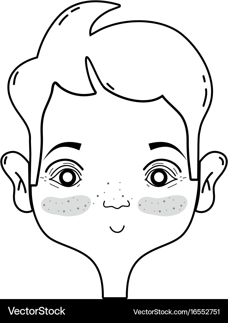 Line man face with hairstyle design Royalty Free Vector