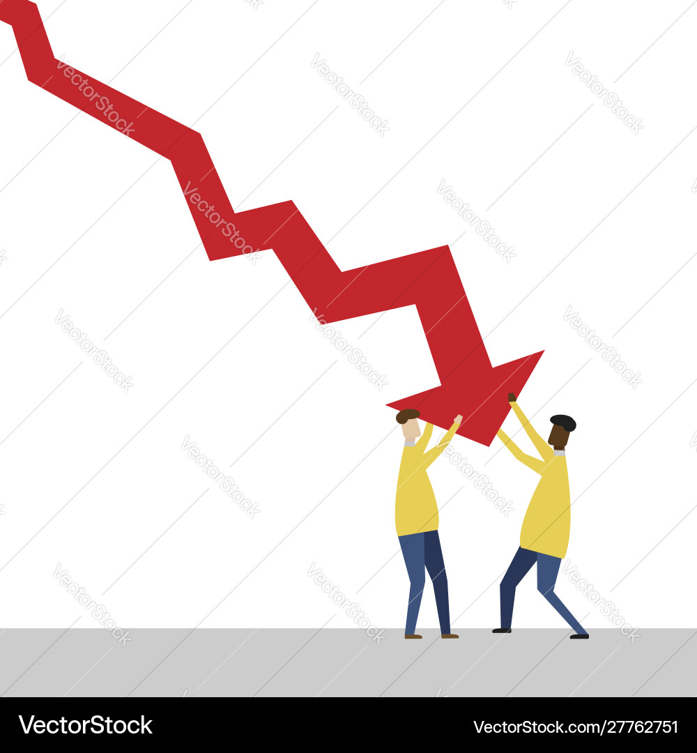 Loss business concept isolated on white Royalty Free Vector