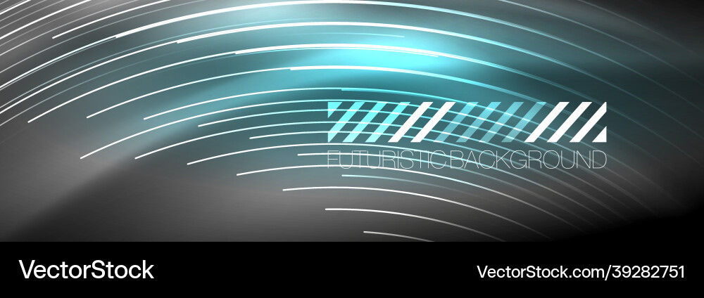 Neon glowing lines magic energy and light motion Vector Image