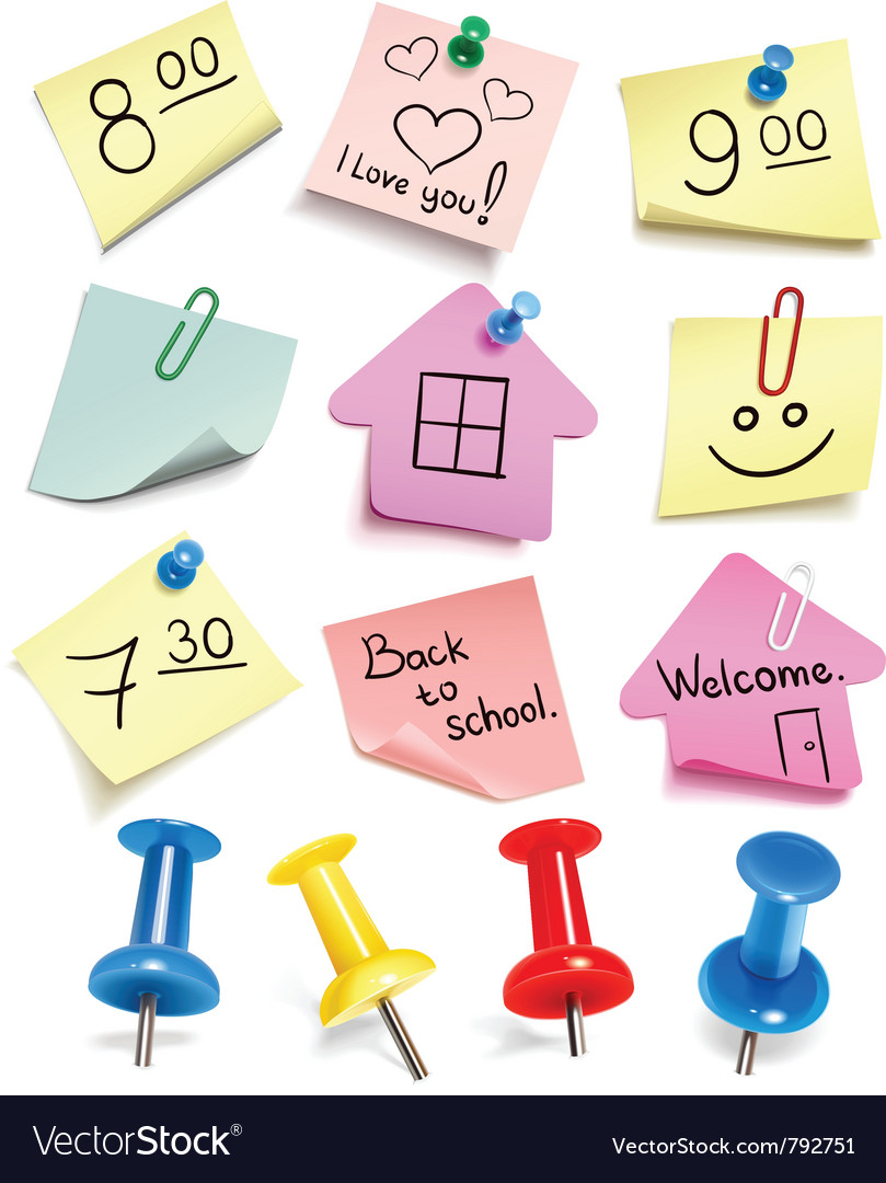 Paper notes Royalty Free Vector Image - VectorStock