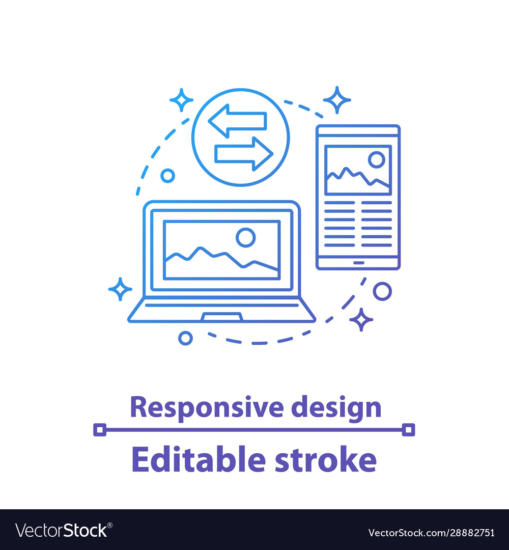 Responsive web design concept icon Royalty Free Vector Image