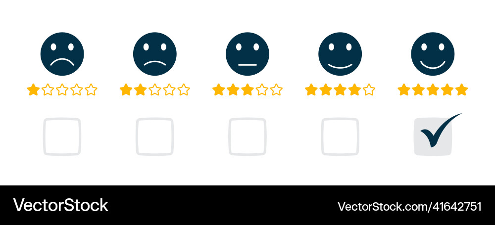 Smiley icons satisfaction survey customer Vector Image