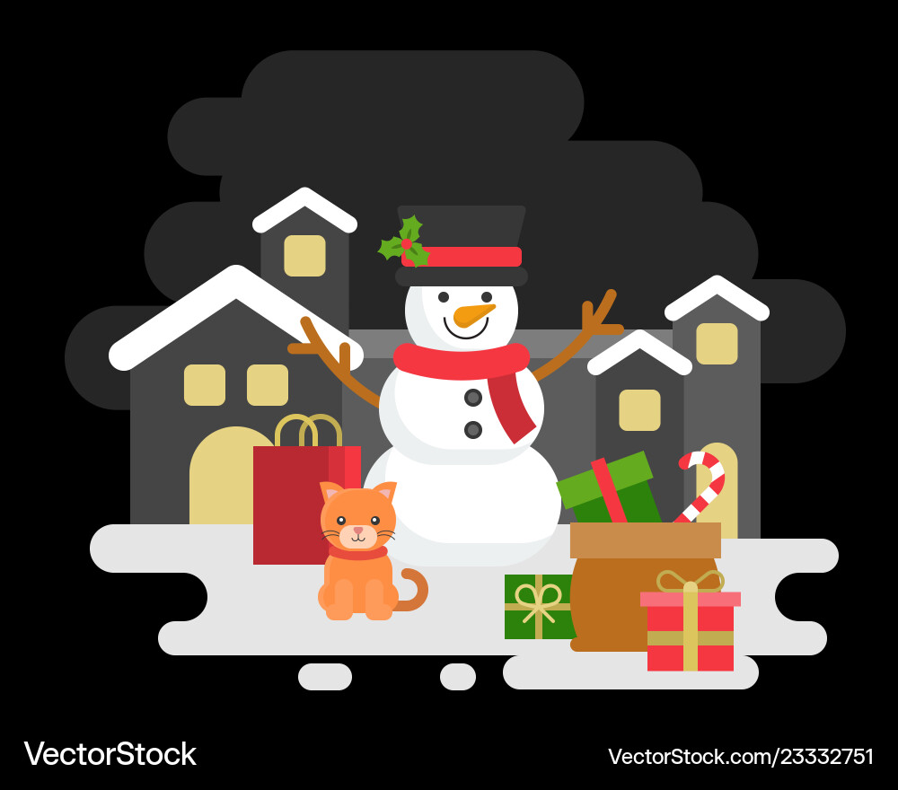 Snowman winter theme background for christmas Vector Image