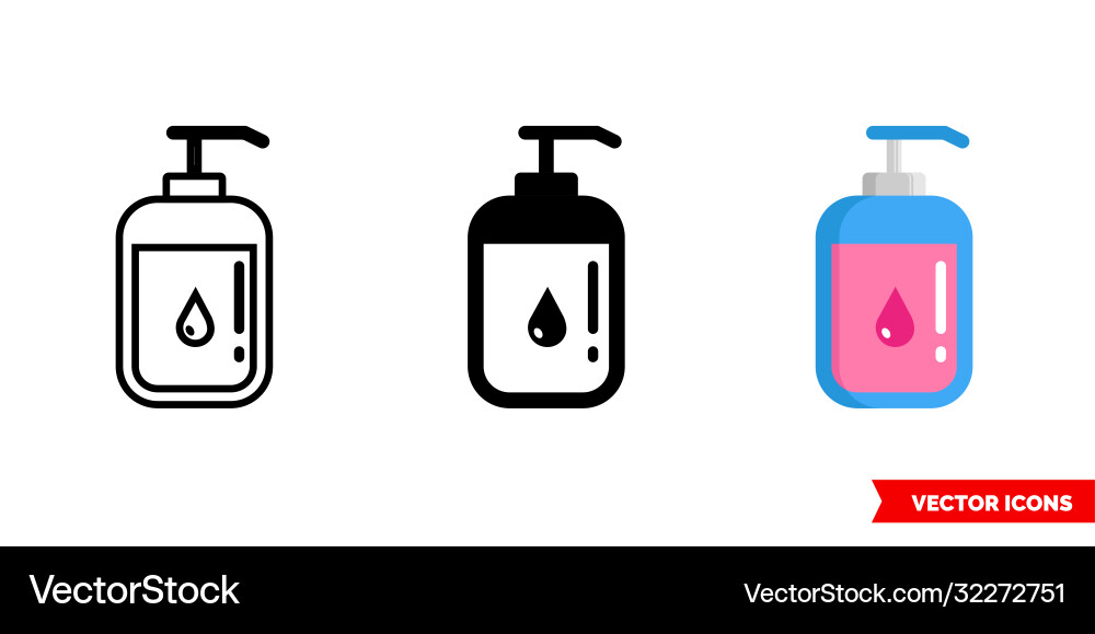 Soap icon 3 types isolated sign symbol Royalty Free Vector