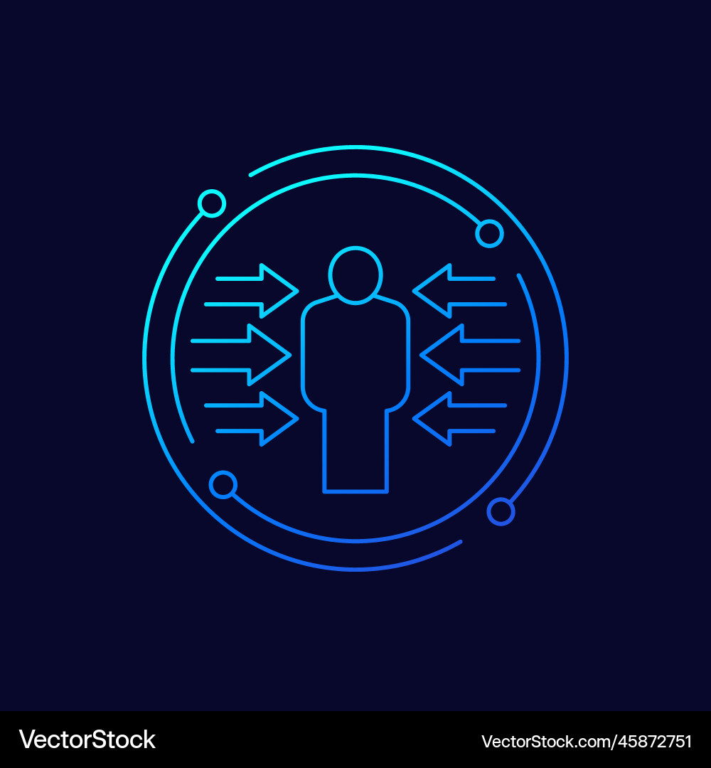 Social pressure line icon Royalty Free Vector Image
