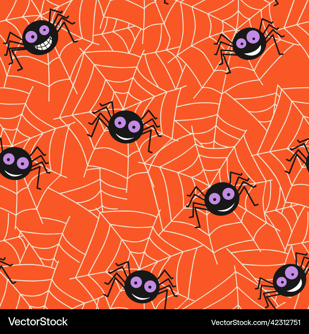 Spider web seamless pattern Royalty Free Vector Image