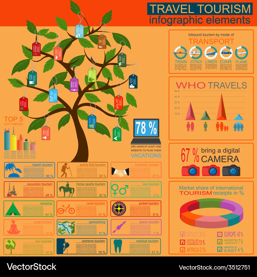 Travel vacations beach resort infographics Vector Image