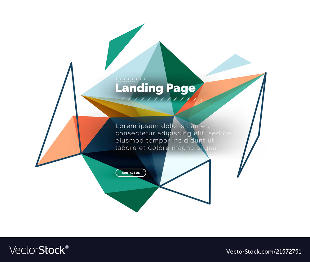Triangular design abstract background landing Vector Image