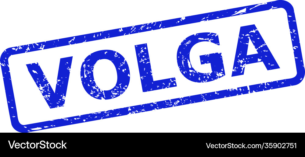 Volga watermark with grunge surface and rounded Vector Image
