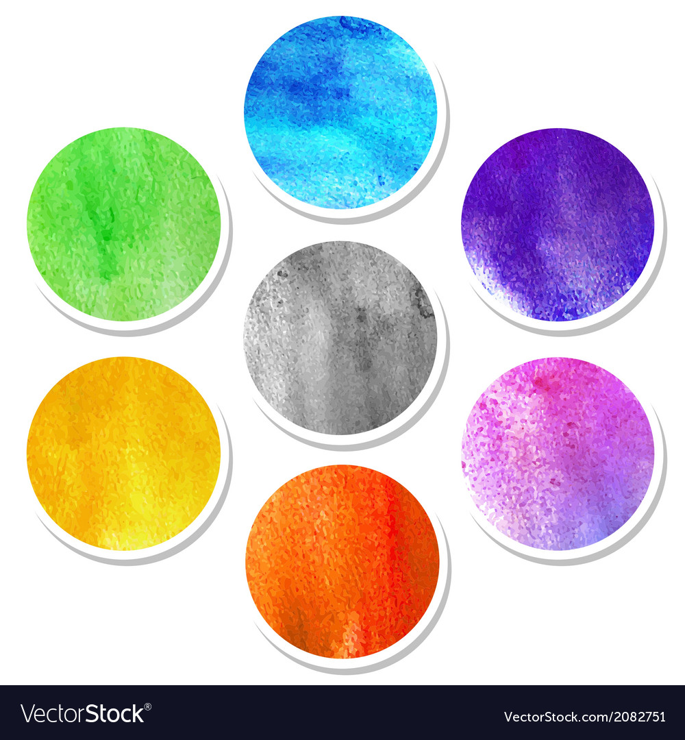 Watercolor hand painted circles Royalty Free Vector Image
