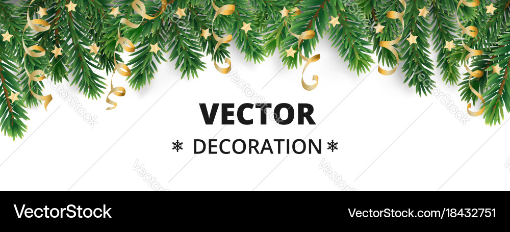 Winter holiday background border with christmas Vector Image