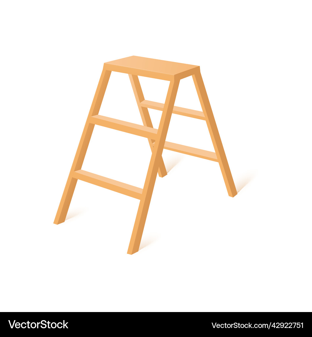 Wooden step ladder for household needs realistic Vector Image