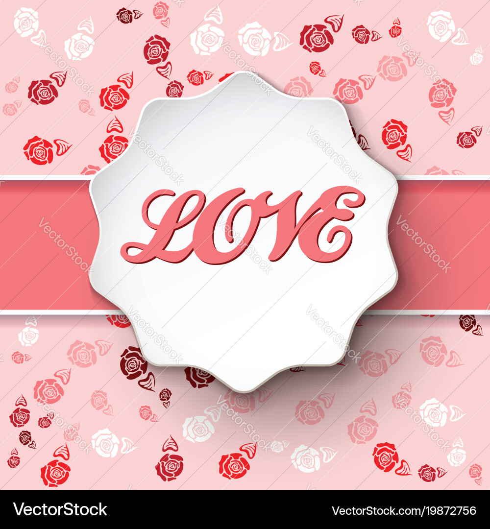 Art pink rose flower background card Royalty Free Vector