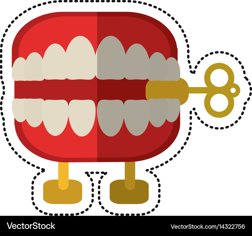 Cartoon april fools day chattering teeth Vector Image