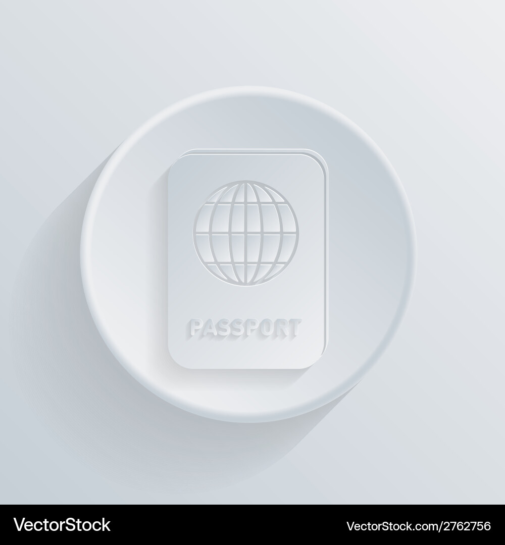 Circle icon with a shadow international passport Vector Image