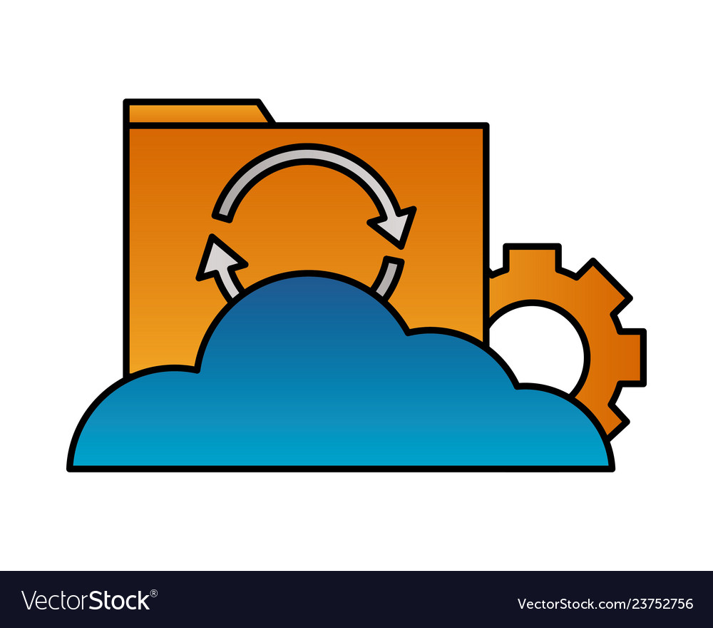 Cloud computing folder file reload setting Vector Image