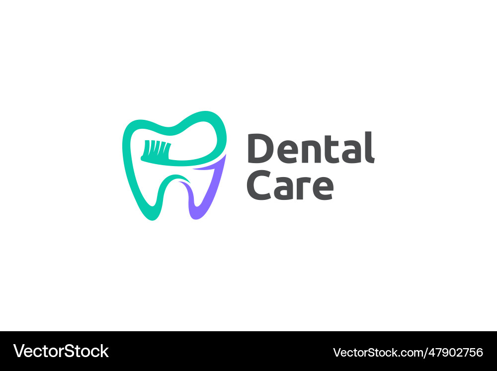 Dental care logo design Royalty Free Vector Image