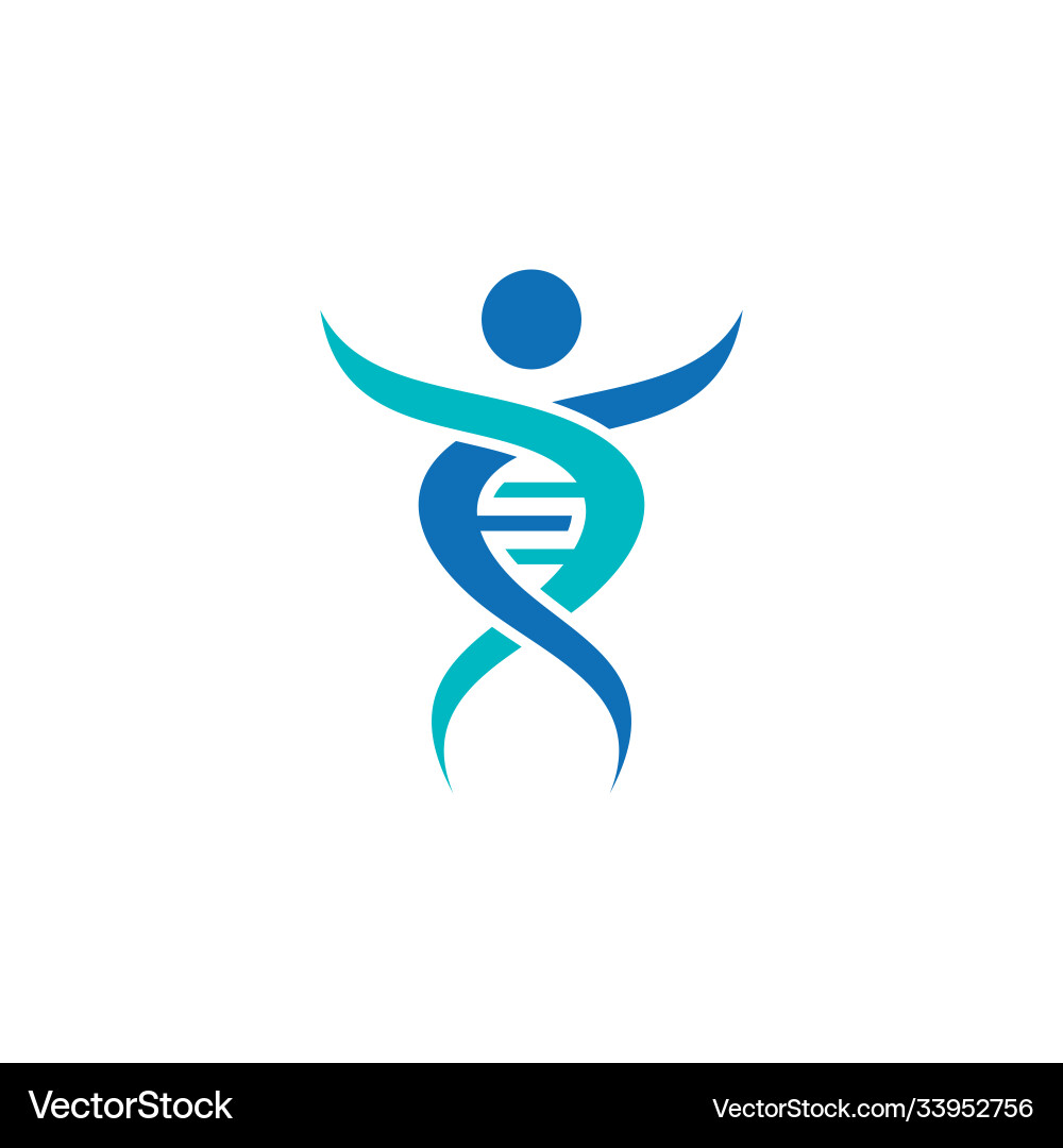 Dna helix logo template genetics design biological
