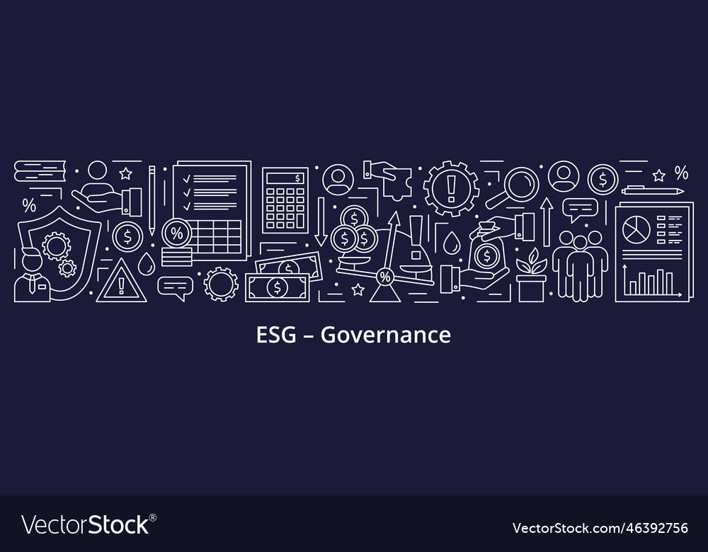 Esg governance concepts icons set banner Vector Image