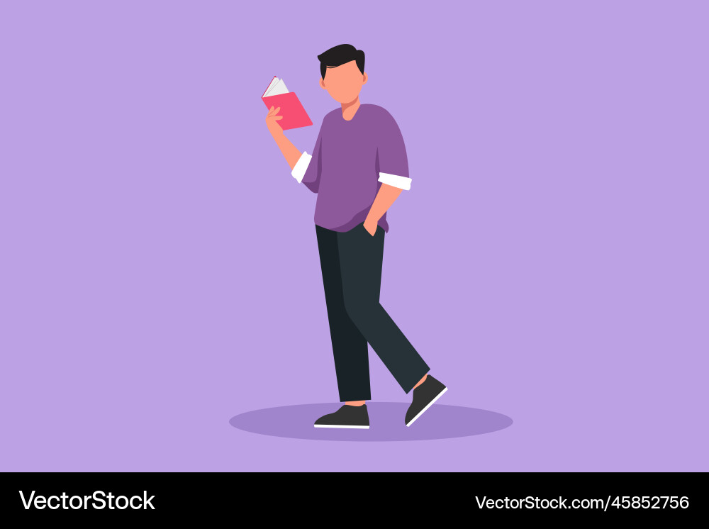 Graphic flat design drawing of smart guy standing Vector Image