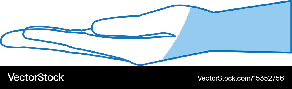 Hand man cartoon receiving gesture image Vector Image