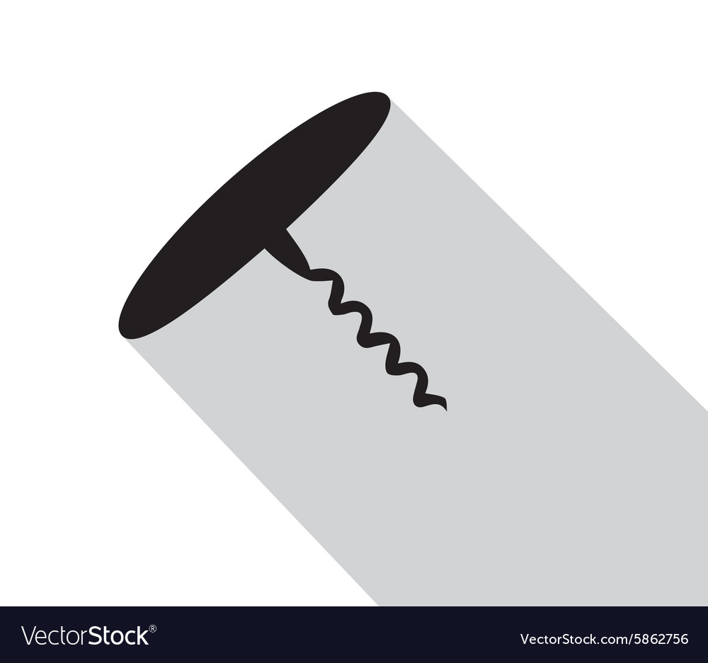 Kitchenware corkscrew flat Royalty Free Vector Image