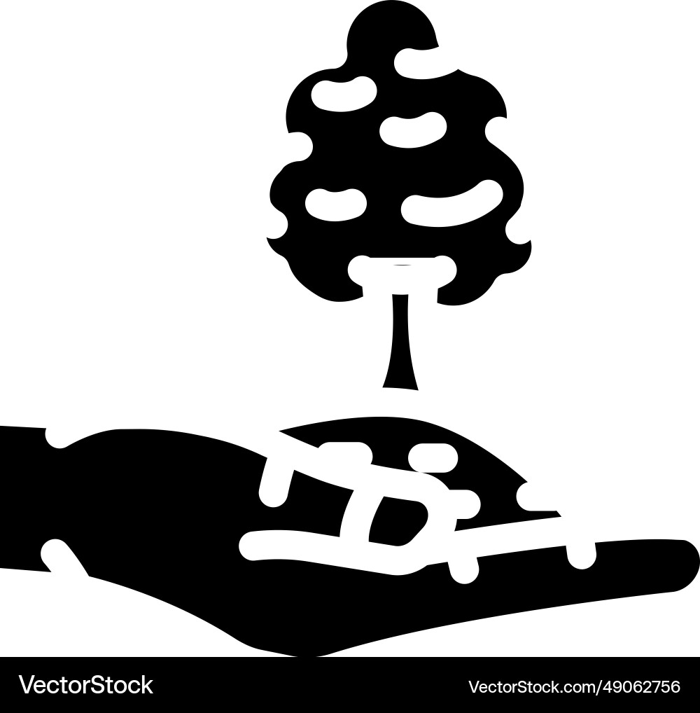 Living green glyph icon Royalty Free Vector Image