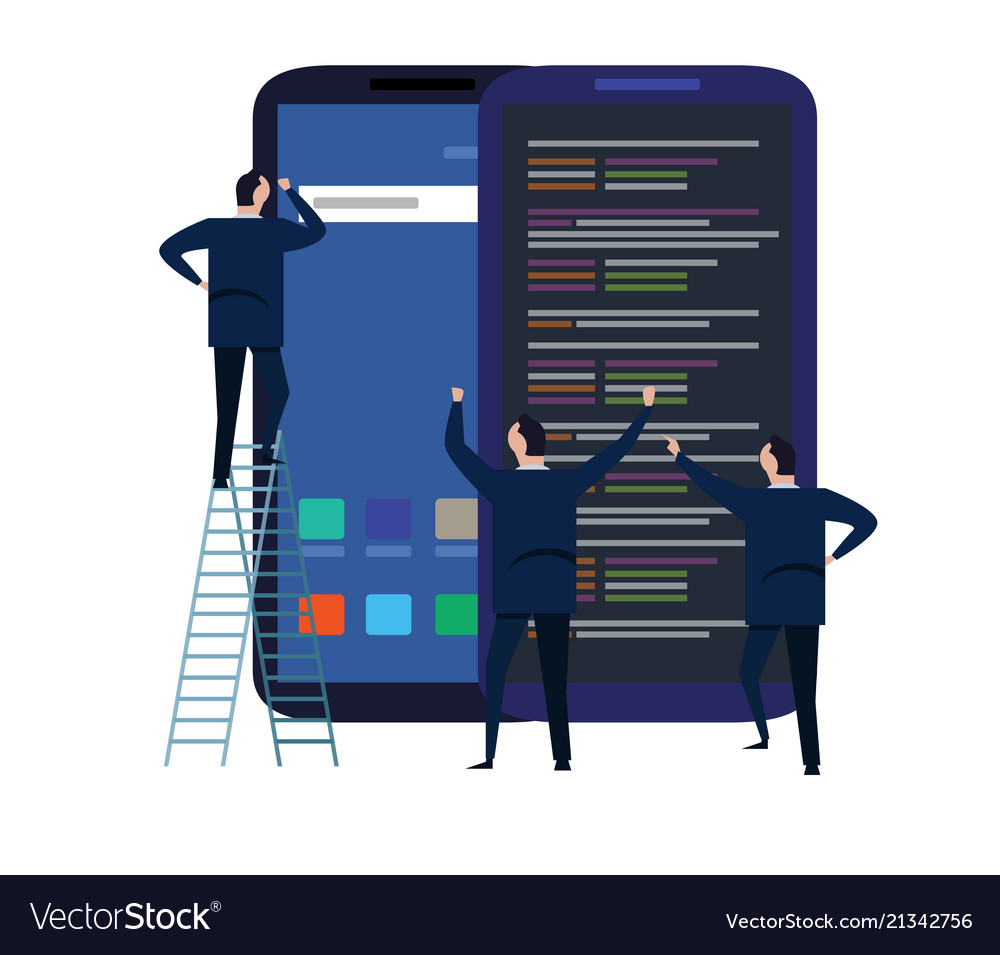 Mobile application and design development process Vector Image