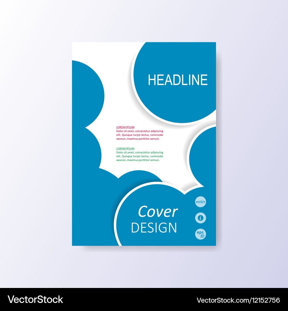 Modern blue brochure design template Royalty Free Vector
