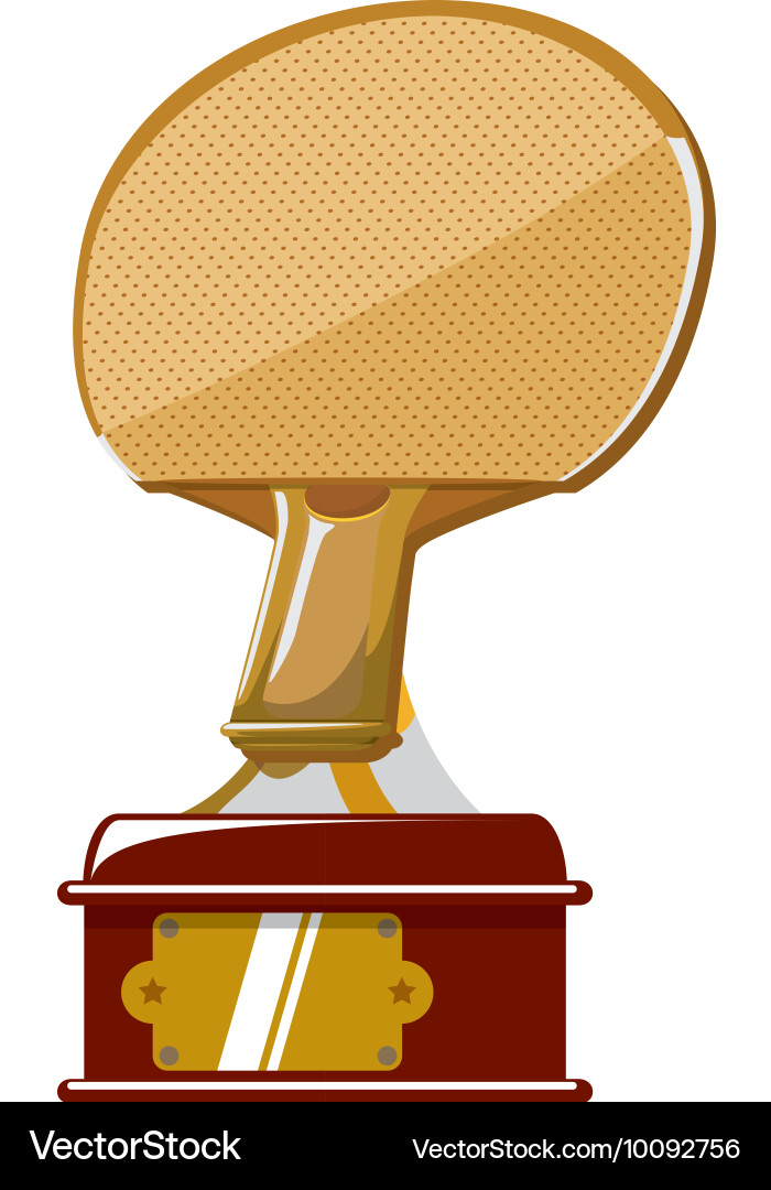 Racket ping pong trophy sport icon graphic Vector Image