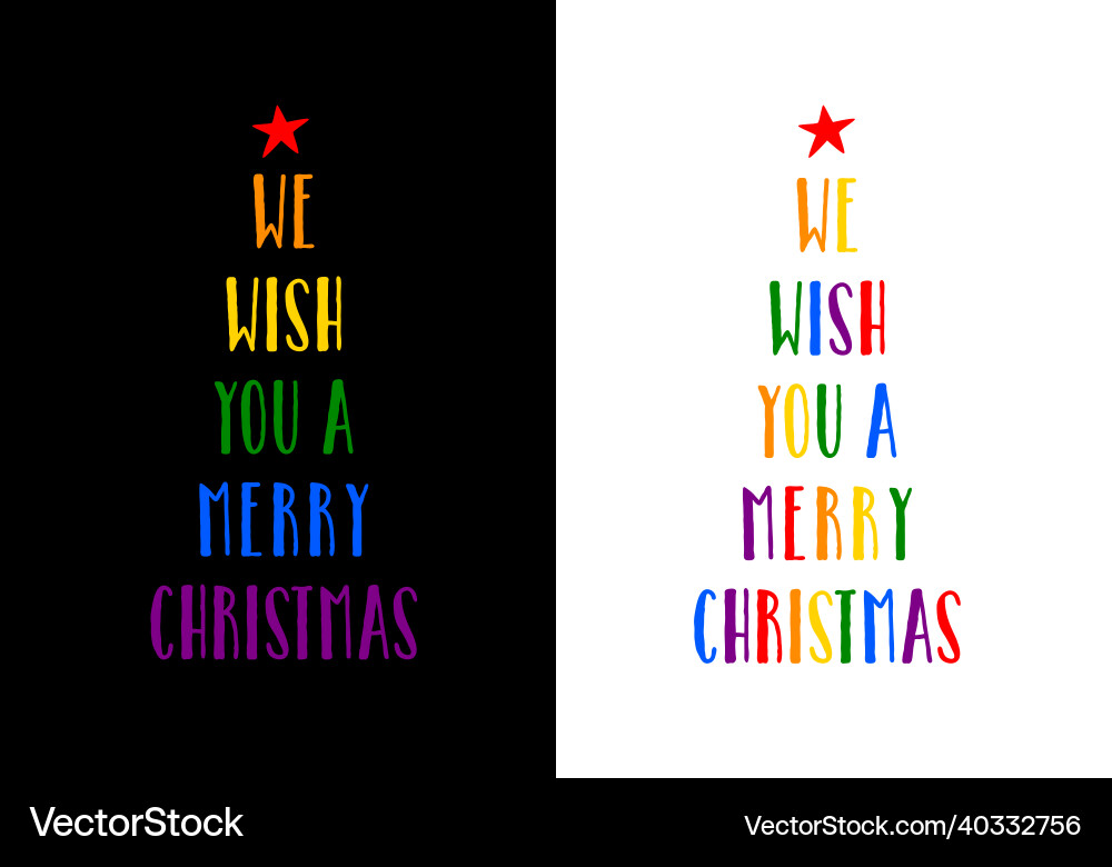 Rainbow christmas tree lgbt christmas card Vector Image