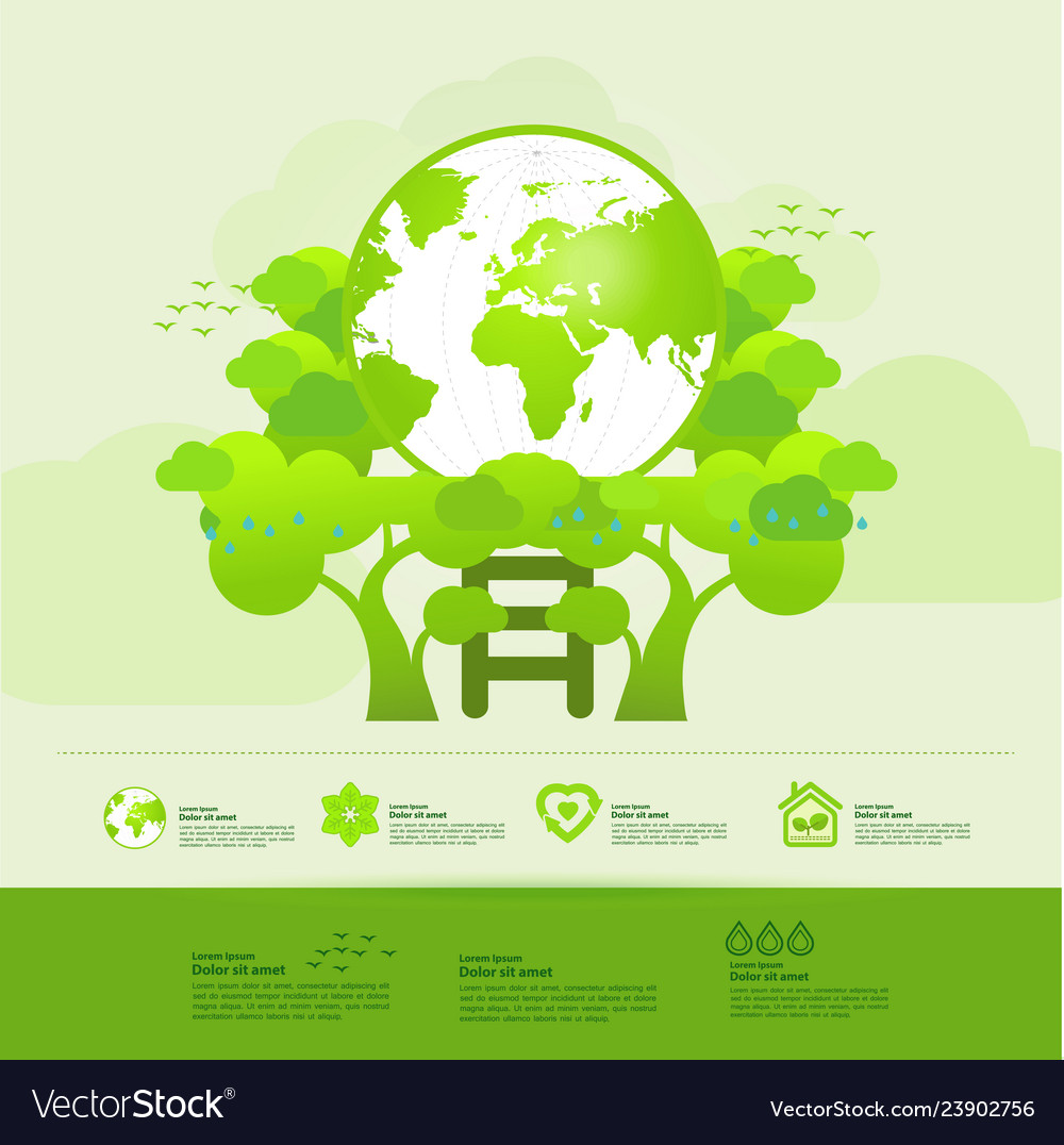Save the world together green ecology Royalty Free Vector