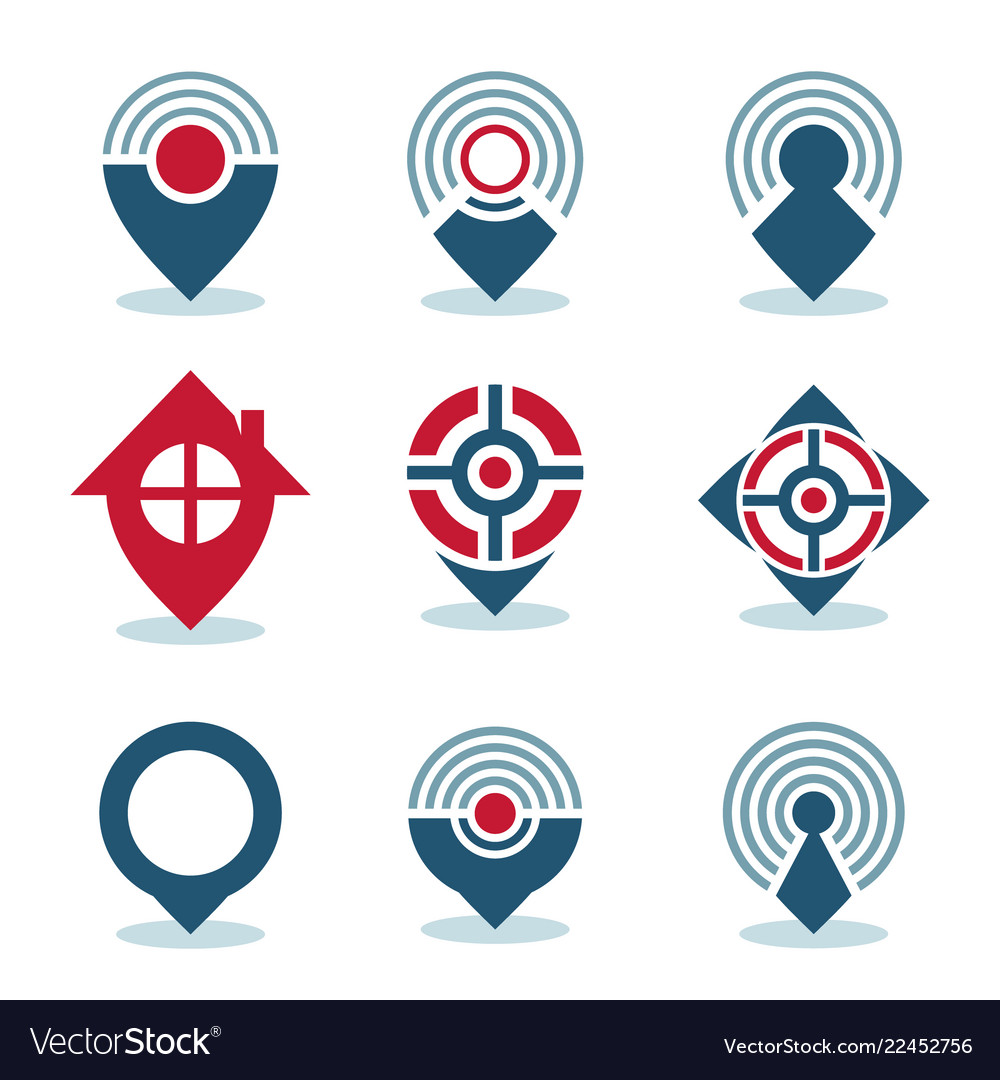 Set gps navigation Royalty Free Vector Image - VectorStock