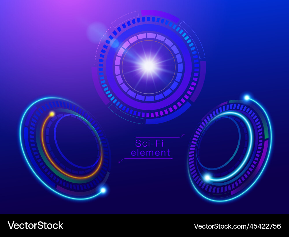 Set of sci fi futuristic element Royalty Free Vector Image