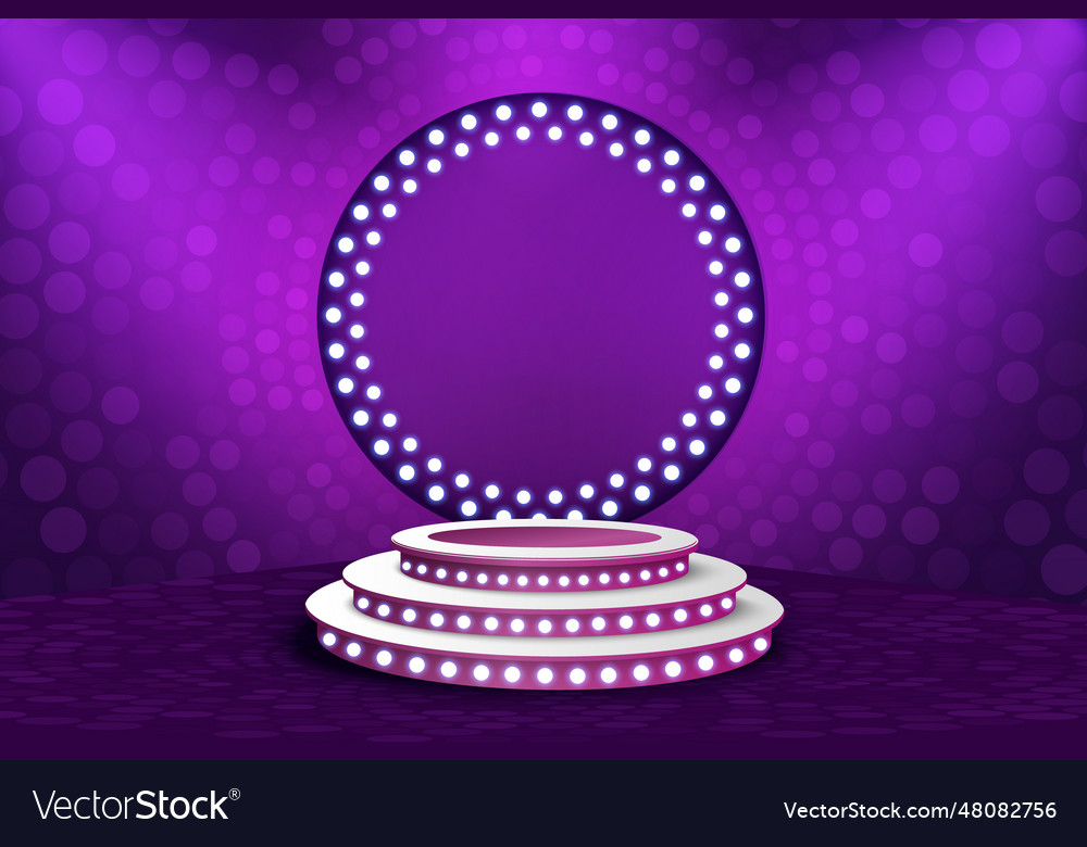 Show light podium purple background Royalty Free Vector Show light podium purple background Royalty Free Vector