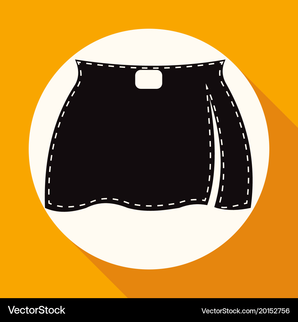 Skirt icon on white circle with a long shadow Vector Image