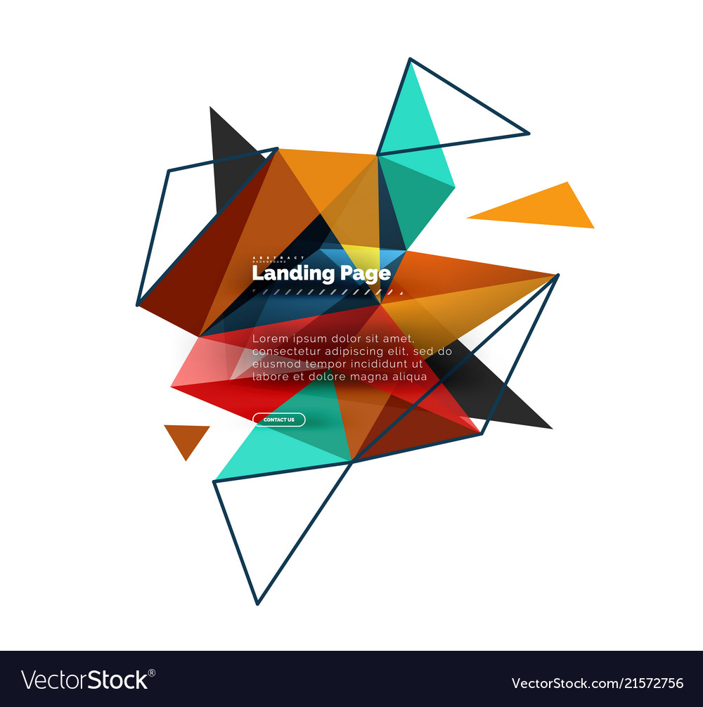 Triangular design abstract background landing Vector Image