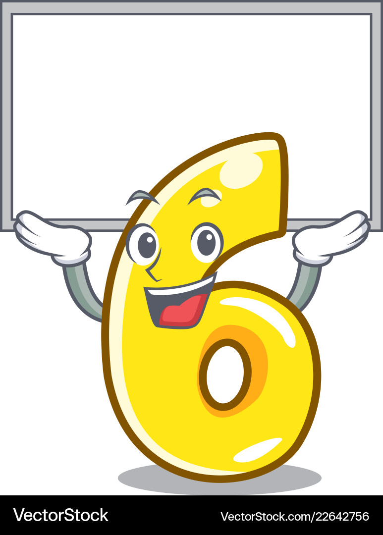 Up board character number six on brick wall Vector Image
