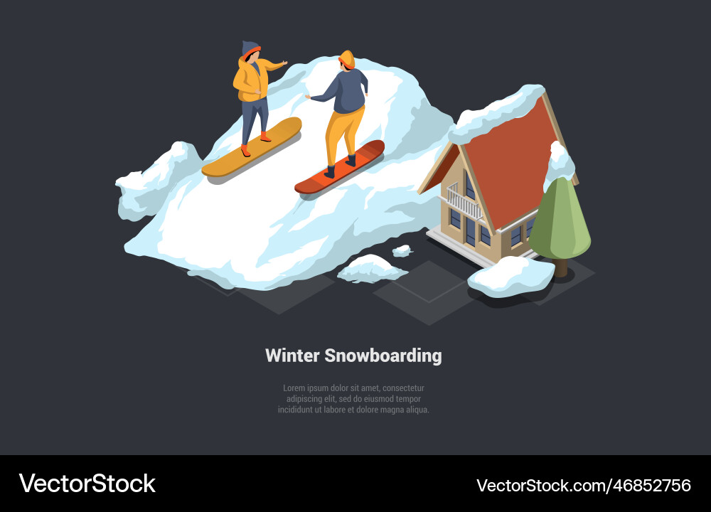 Winter holidays and ski resort vacations Vector Image