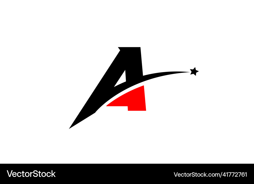 A red black alphabet letter logo icon design Vector Image
