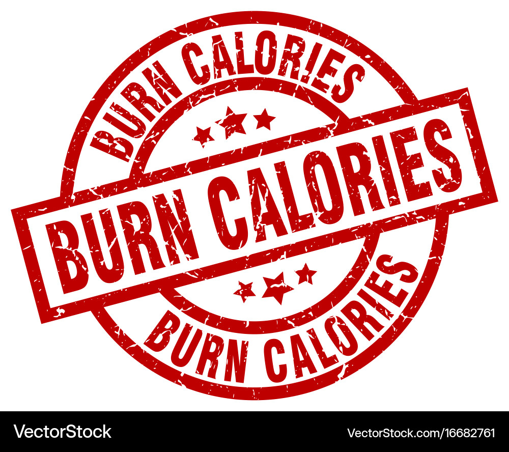 Burn calories round red grunge stamp Royalty Free Vector
