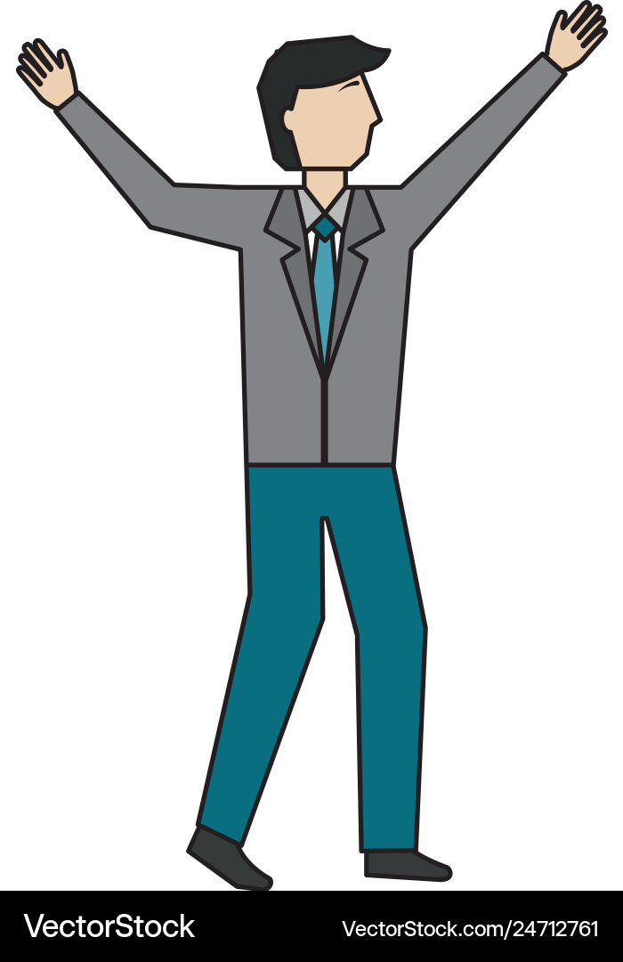 Businessman celebrating avatar character Vector Image