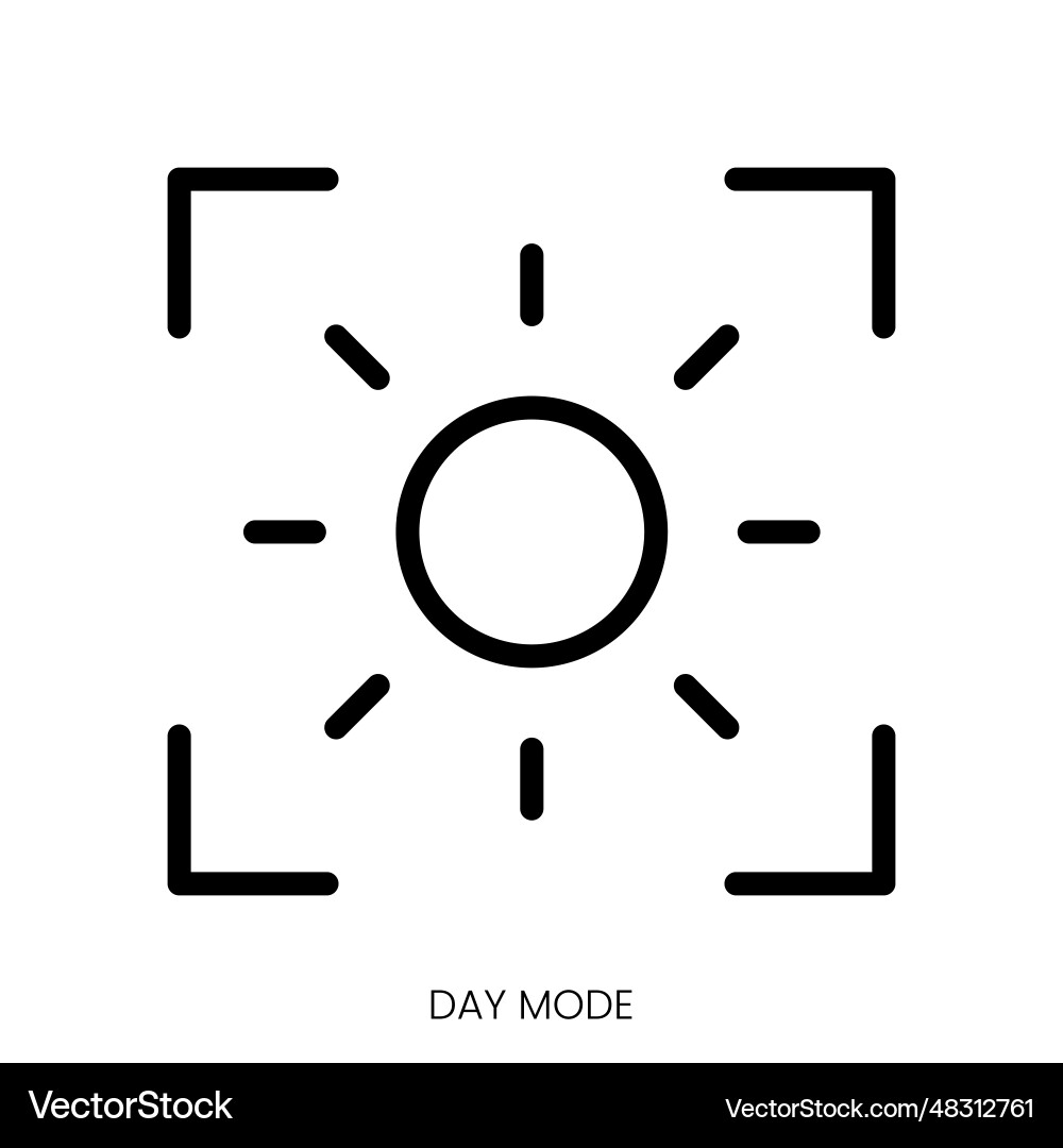 Day mode icon line art style design isolated Vector Image