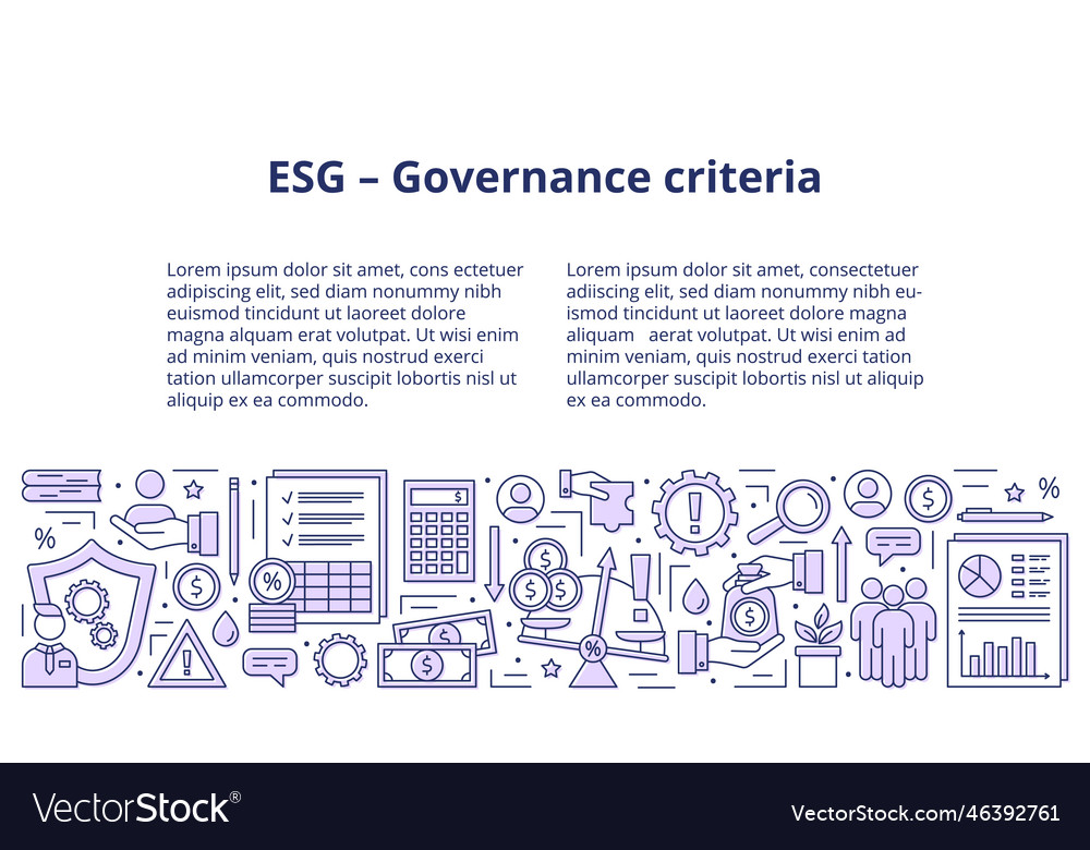Esg governance concepts icons set banner Vector Image