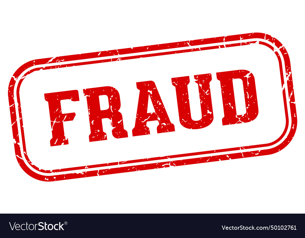 Fraud stamp rectangular on white Royalty Free Vector Image